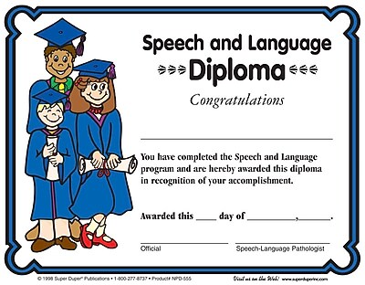 Super Duper® Speech and Language Improvement Diplomas Certificate ...