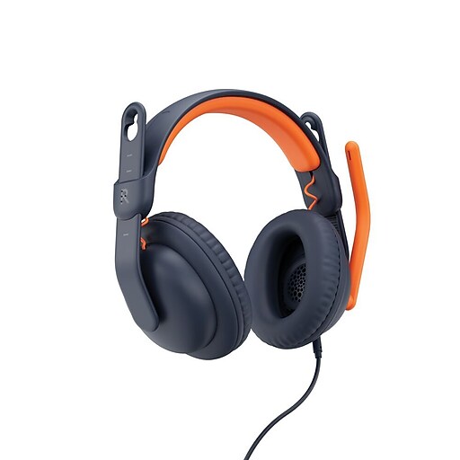 Logitech Zone Learn USB-A Stereo Computer Headset, Blue/Orange (981 ...
