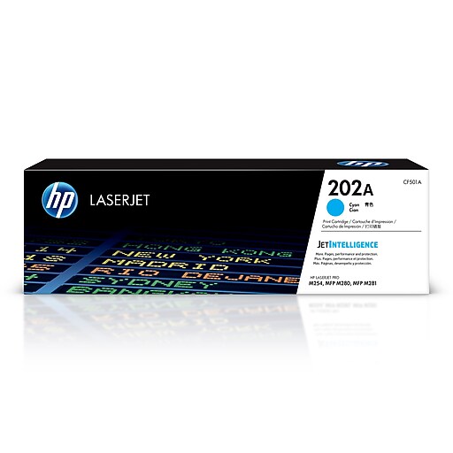 HP 202A Cyan Standard Yield Toner Cartridge (CF501A) | Staples