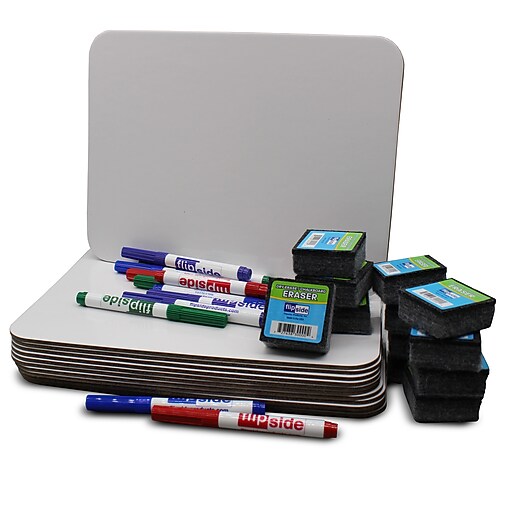 Flipside Magnetic Dry-Erase Whiteboard Set, 9" x 12", 12/Pack (31004 ...