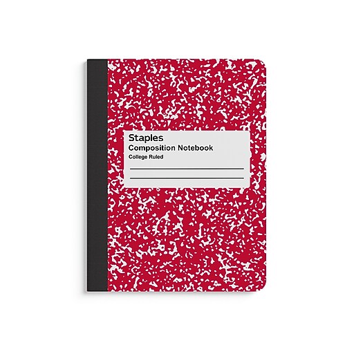 Staples® Composition Notebook, 7.5" x 9.75", College Ruled, 100 Sheets ...