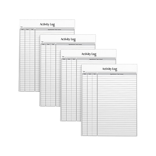 Better Office Activity Log Notepad, 8.5" x 11", Ruled, White, 50 Sheets ...