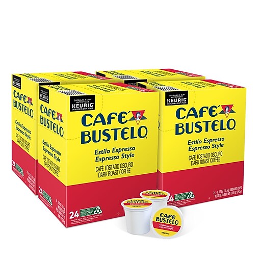 Cafe Bustelo Espresso Coffee Keurig® K-Cup® Pods, Dark Roast, 96/Carton ...