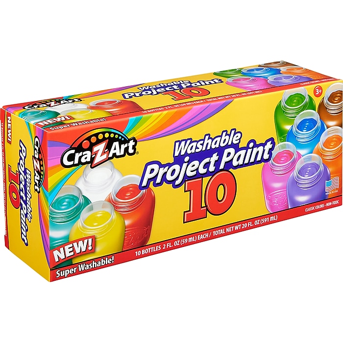 Cra-Z-Art Washable Project Paints, Assorted Colors, 2 Fl. Oz Cra-Z-Art Washable Project Paints, Assorted Colors, 2 Fl. Oz