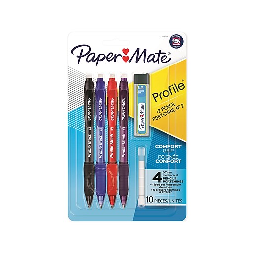 Paper Mate Profile Mech Mechanical Pencil, 0.7mm, #2 Medium Lead, 4 ...