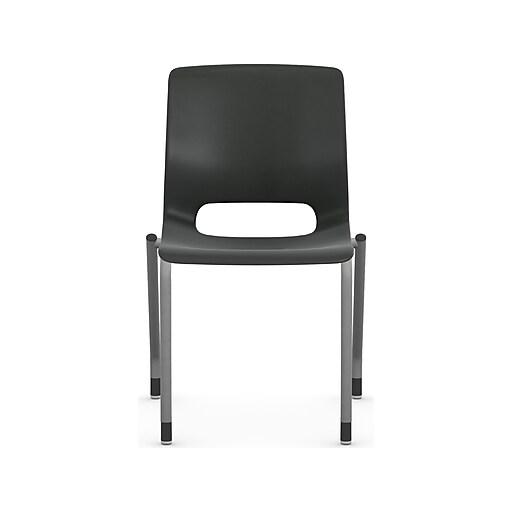 HON Motivate Plastic Stacking Chair, Armless, Onyx/Platinum, 2/Set ...