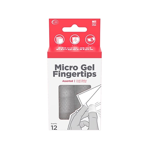 Lee Assorted Sizes Fingertips, Clear, 12/Pack (LEE41410) | Staples