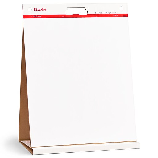 Staples Stickies Tabletop Easel Pad, 20" x 23", White, 20 Sheets/Pad ...