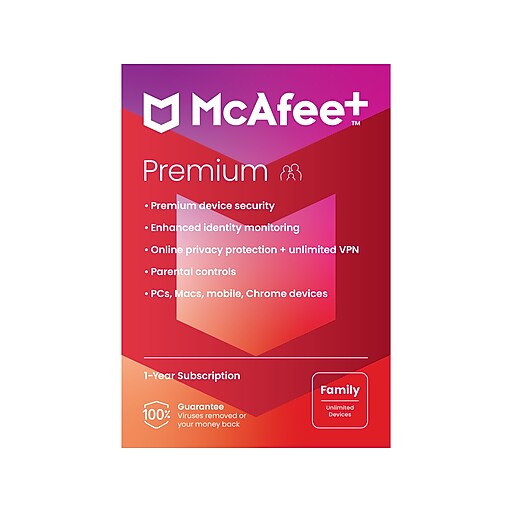 McAfee+ Premium Family for Unlimited Users, Windows/Mac/Android/iOS ...