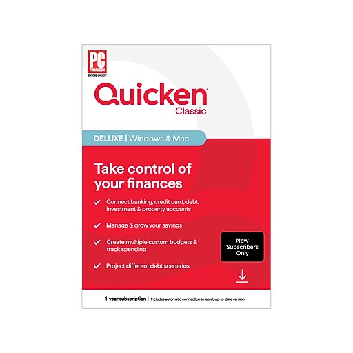 Quicken Classic Deluxe for 1 User, Windows/Mac/Android/iOS, Download ...