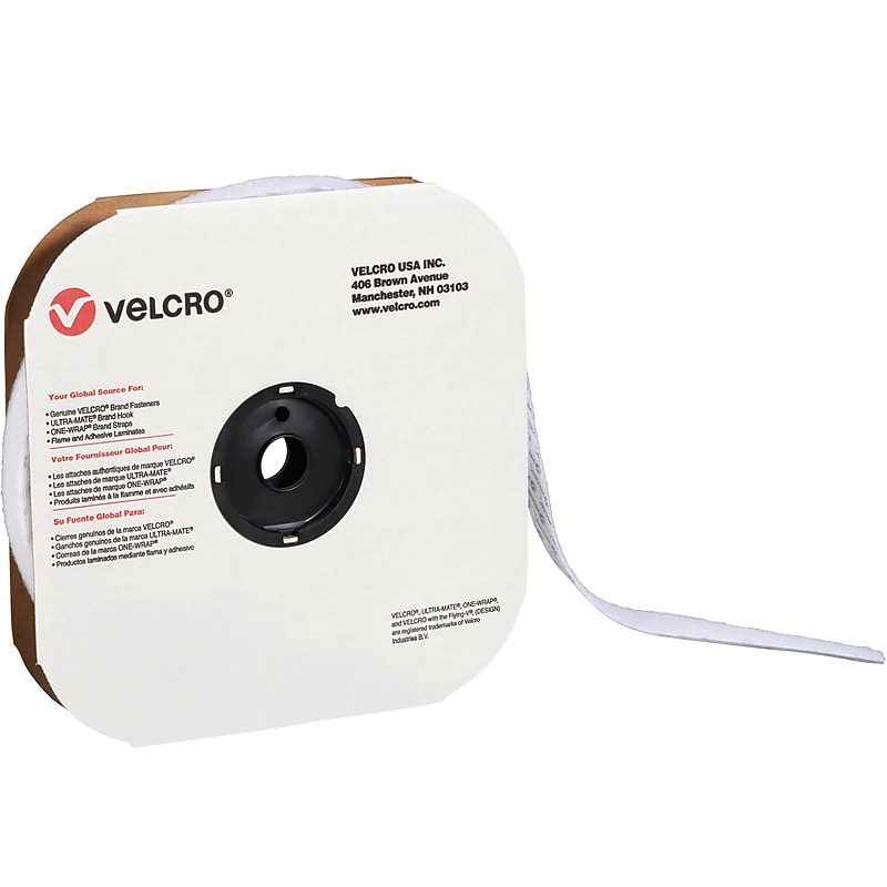 VELCRO Hook Only Roll Fastener, 1" x 75', White (VEL135) image 1