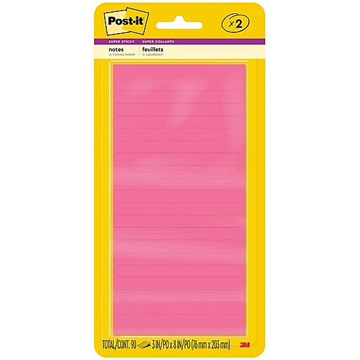 Post-it Super Sticky Notes, Energy Boost Collection, 3" x 8", 45 Sheets ...