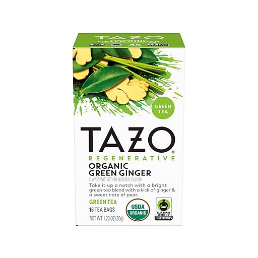 Tazo Green Ginger Green Tea Bag, 1.23 Oz., 16/Box (10794522003560 ...