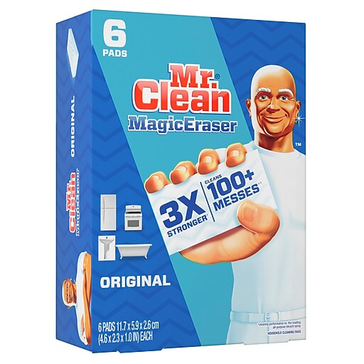 Mr. Clean Magic Eraser Original, Cleaning Pads with Durafoam, 6/Pack ...
