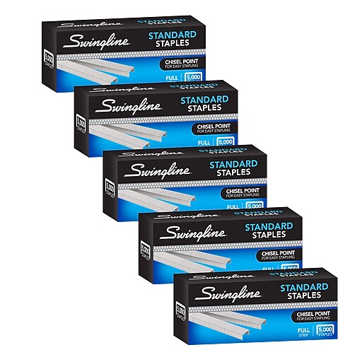 Swingline Standard Staples, 0.25 Leg Length, 5000 Staples/Box, 5 Box ...