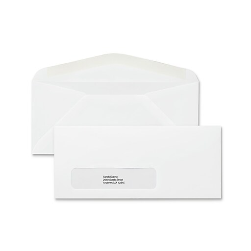 Staples Gummed #9 Business Envelope, 3 7/8" x 8 7/8", White Wove, 500 ...
