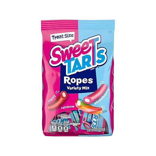 Sweetarts Treat Size Ropes Chewy Candy, Assorted Flavors, 15 oz. (08072 ...