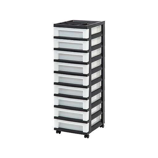 Iris 9-Drawer Standalone Storage, Black/Translucent White (585005 ...