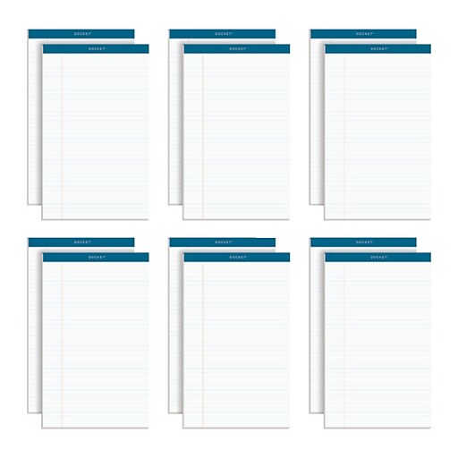 TOPS Docket Writing Pads, 8-1/2" x 14", White, 50 Sheets/Pad, 12 Pads ...