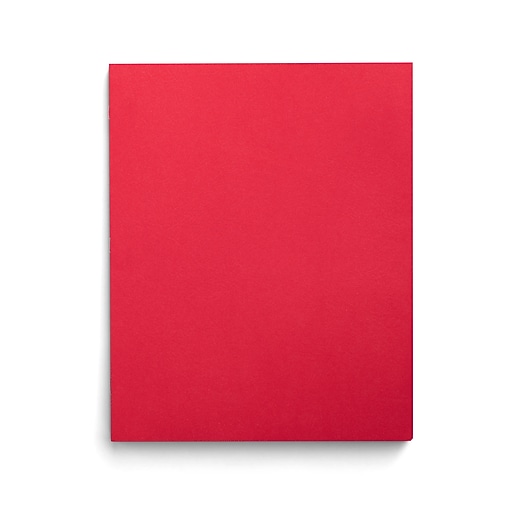Staples Smooth 2-Pocket Paper Folder with Fasteners, Red, 25/Box (50772 ...
