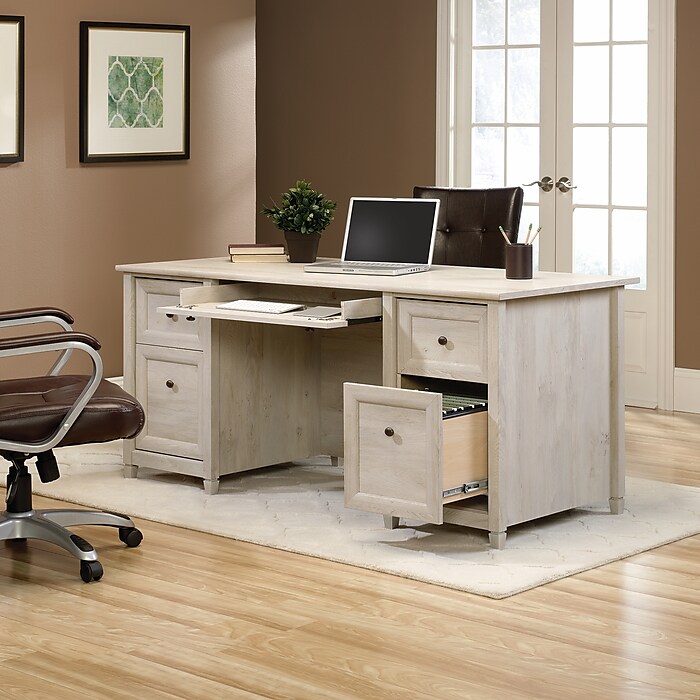 Sauder Edge Water Executive Desk Chalked Chestnut 418795 Staples