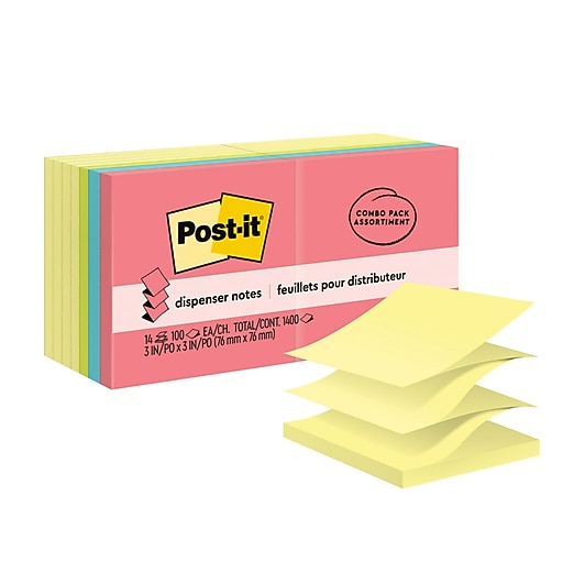 Post-it Pop-up Notes, 3" x 3", Poptimistic Collection, 100 Sheet/Pad ...