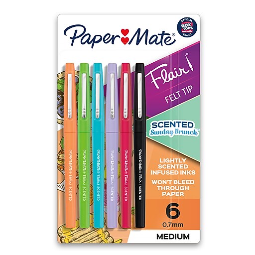 Paper Mate Sunday Brunch Scented Flair Pen, Medium Point, Assorted Ink ...