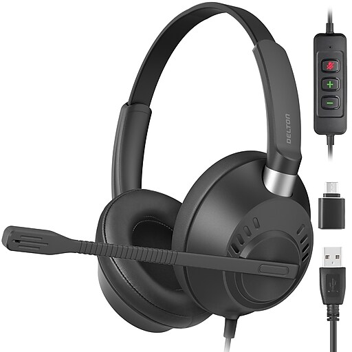 Delton 42Y Noise-Canceling Stereo Over-the-Ear Headset, USB Type-A ...