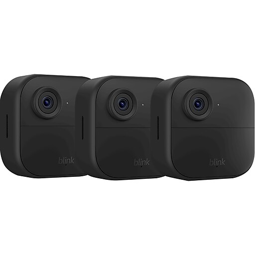 Blink Outdoor 4 Wireless 3-Camera Smart Security Camera System, Black ...