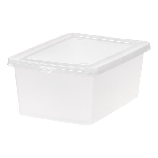 Iris 14.5 Quart Snap Top Plastic Snap Closure Plastic Storage Bin ...