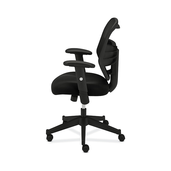 HON Prominent Mesh High Back Task Chair Center Tilt Adjustable Arms Black Sandwich BSXVL531MM10 Staples