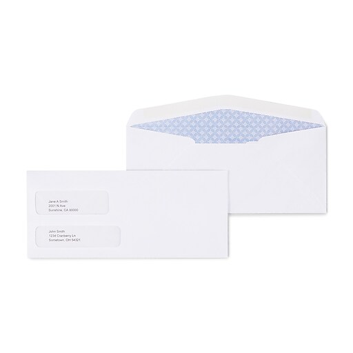 Staples Gummed Security Tinted #10 Business Envelopes, 4 1/8" x 9 1/2 ...