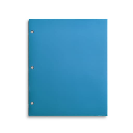 Staples 3-Hole Punched 4-Pocket Paper Folder, Blue (ST56213-CC) | Staples