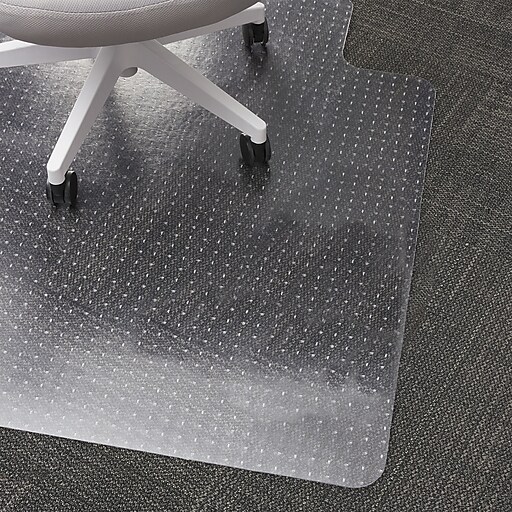 Staples® Carpet Chair Mat with Lip, 45" x 53'', Flat-Pile, Clear (20239 ...
