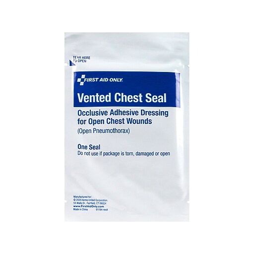 First Aid Only Vented Chest Wound Closure, 10/Pack (91194) | Staples