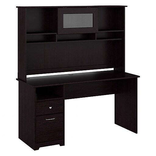 Bush Furniture Cabot 60"W Computer Desk with Hutch, Espresso Oak ...