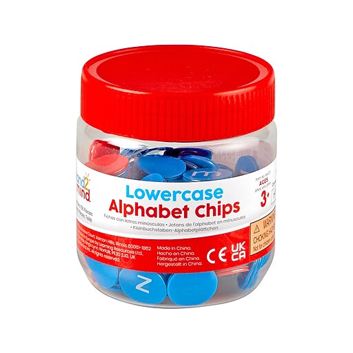 hand2mind Lowercase Alphabet Chips, Red/Blue, 156/Pack (94473) | Staples