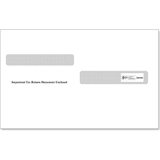 ComplyRight Moistenable Glue Double-Window Envelope, 5.63" x 9", White ...