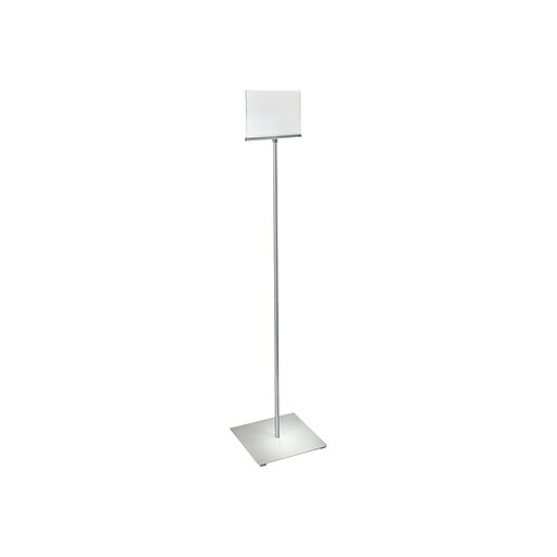 Azar Pedestal Two-Sided Sign Holder Stand, 8.5" x 5.5", Clear/Silver ...
