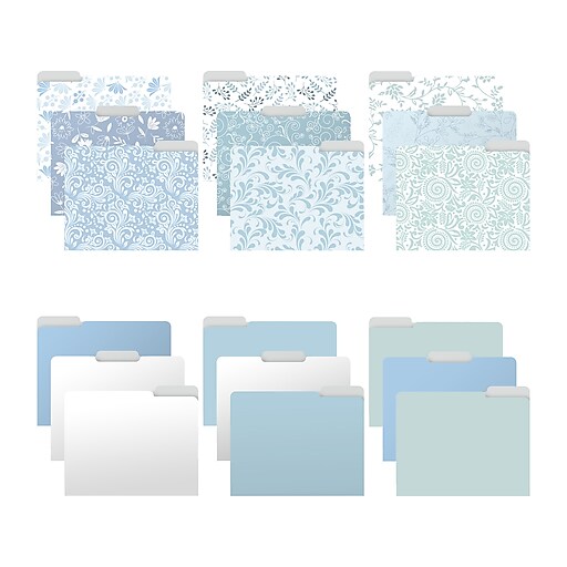 Better Office Floral & Paisley Heavy-Duty File Folders, 1/3-Cut Tab ...