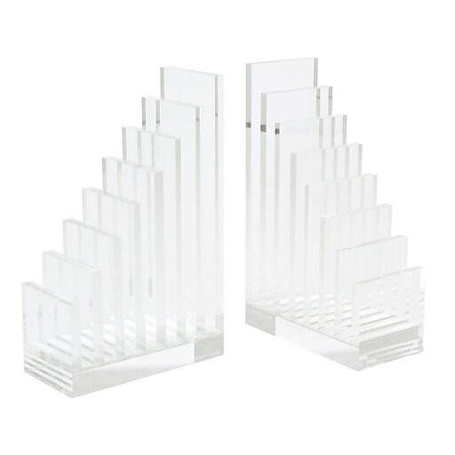 Russell+Hazel Acrylic Book Ends, 11"H, Clear (40807) | Staples