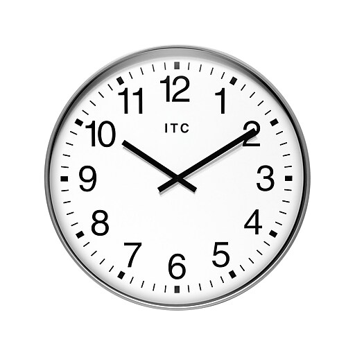 Infinity Instruments Profuse ITC Wall Clock, 20"Dia. (14246SV-830 ...