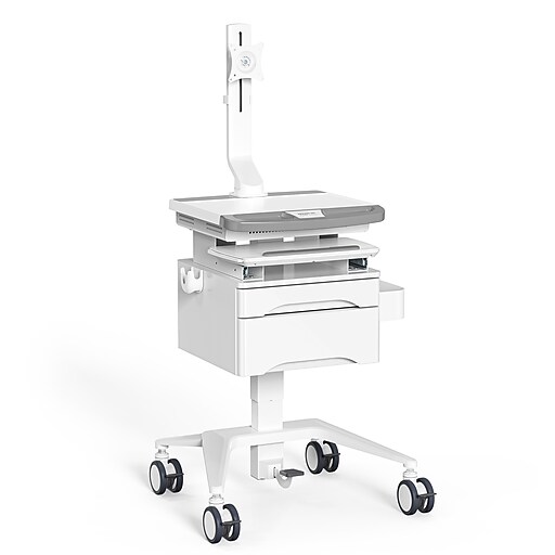 Mount-It! MedHub Mobile Medical Cart Workstation with Drawers, Monitor ...
