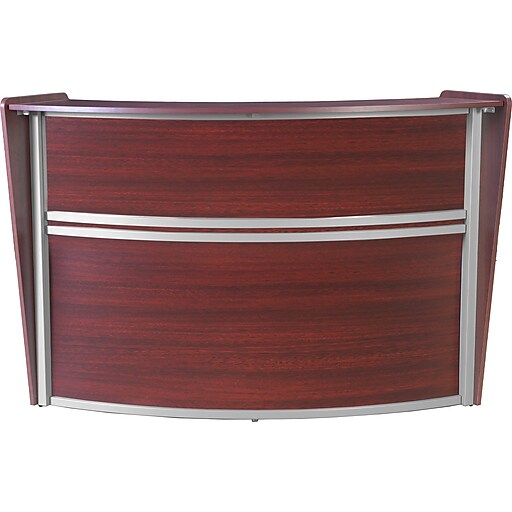 Regency Marque 72"W Curved Reception Desk Workstation, Mahogany ...