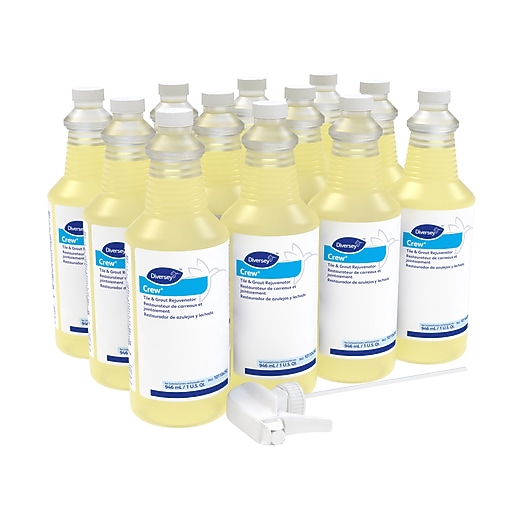 Diversey Crew Tile & Grout Rejuvenator, Chlorine Scent, 32 oz., 12 ...