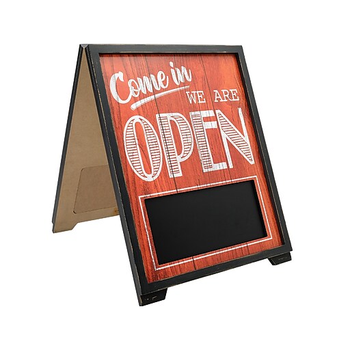 Excello Global Products Open/Closed Outdoor A-Frame Sidewalk Sign, 13 ...