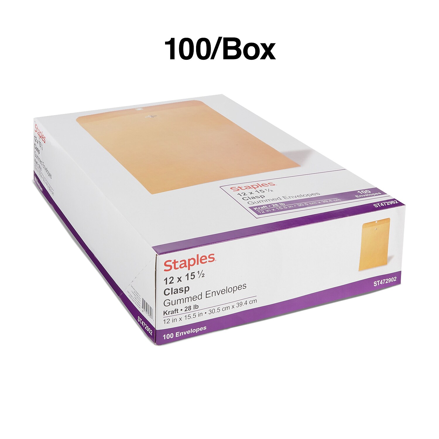 MyOfficeInnovations Clasp Envelopes 12" x 15-1/2" Brown Kraft 100/Box ...