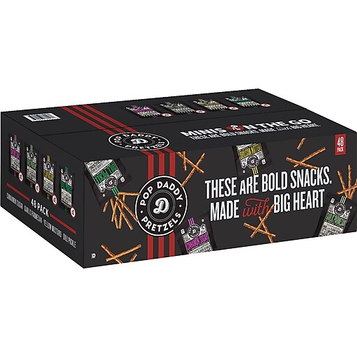 Pop Daddy Variety Pack Pretzels Sticks, 1.5 oz., 48 Bags/Carton (38153 ...