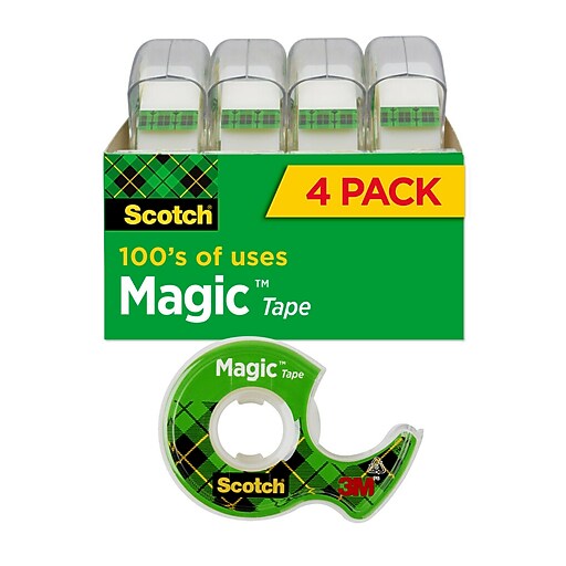 Scotch Magic Invisible Clear Tape Refill, 0.75" x 8.33 yds., 1" Core, 4 ...