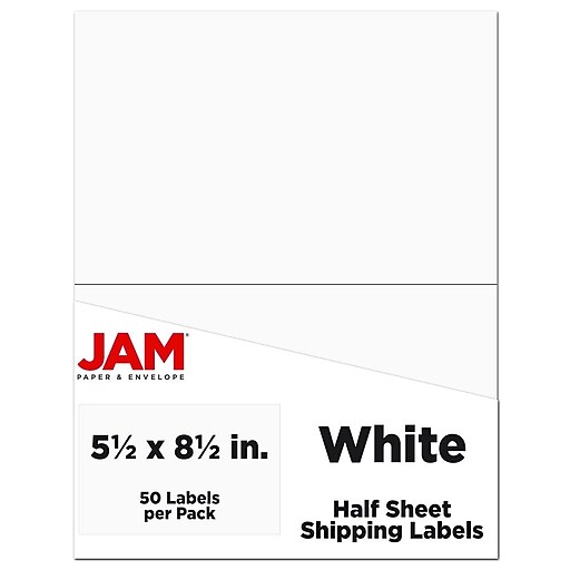 JAM Paper Laser/Inkjet Shipping Labels, 5 1/2" x 8 1/2", White, 2 ...